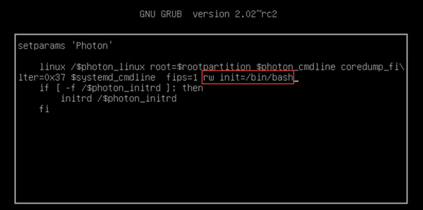 Reset/Unlock Photon OS root account – vBlog – Stadelmann Daniel
